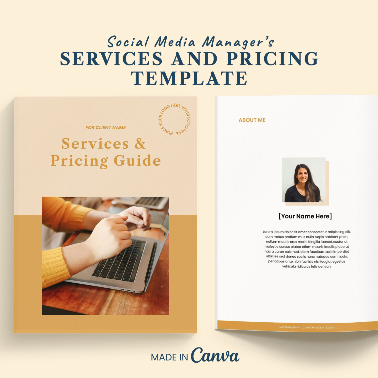 Services & Pricing Guide Canva Template | Sandy Brown – Social Mint Designs