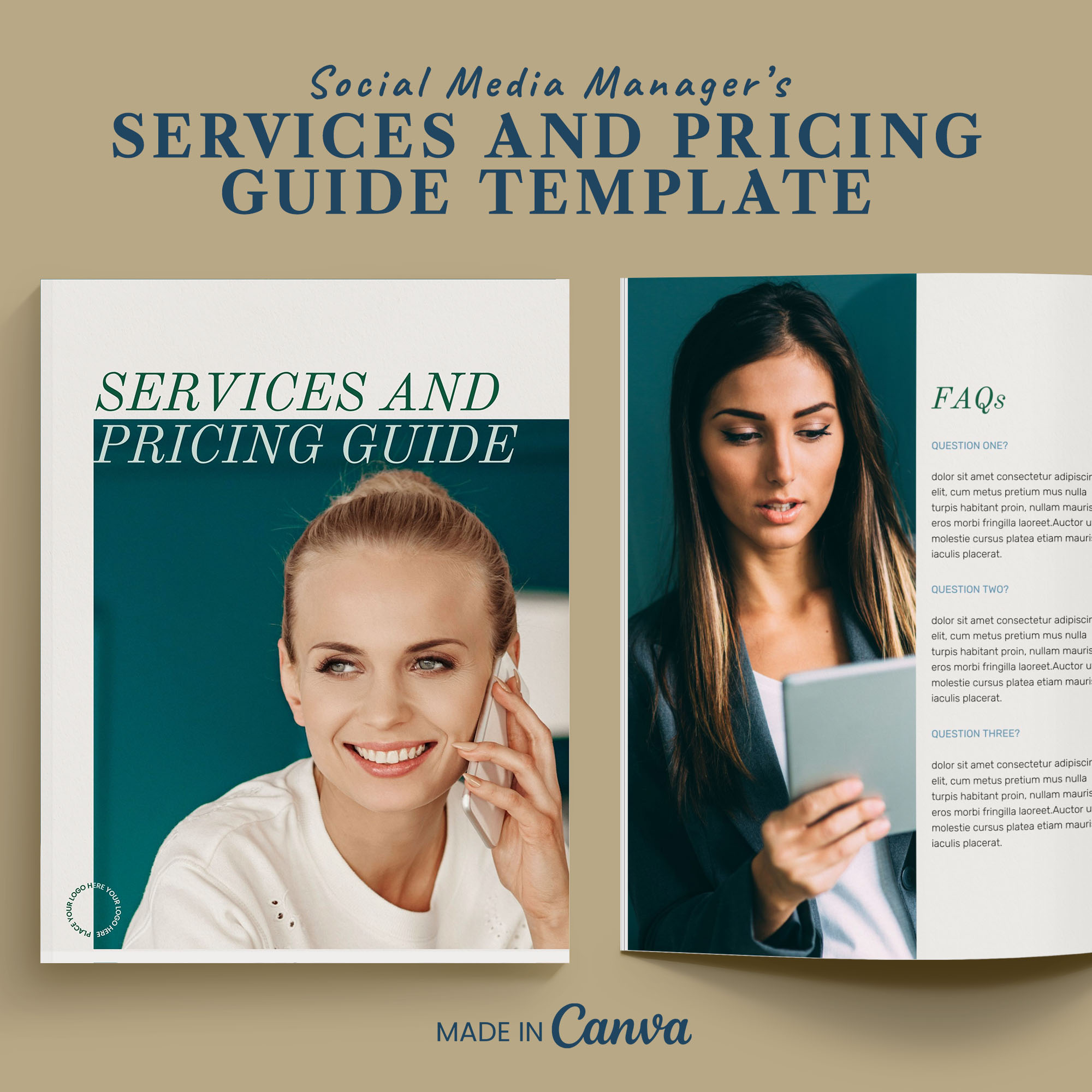 Services & Pricing Guide Canva Template | Tiber – Social Mint Designs